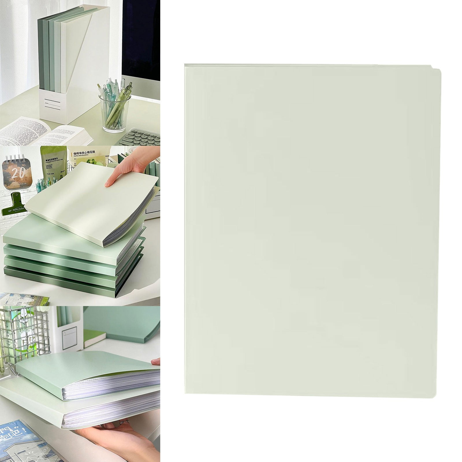 A4 Plastic Presentation Book Gradient Green With Clear Plastic Cover 30 ...