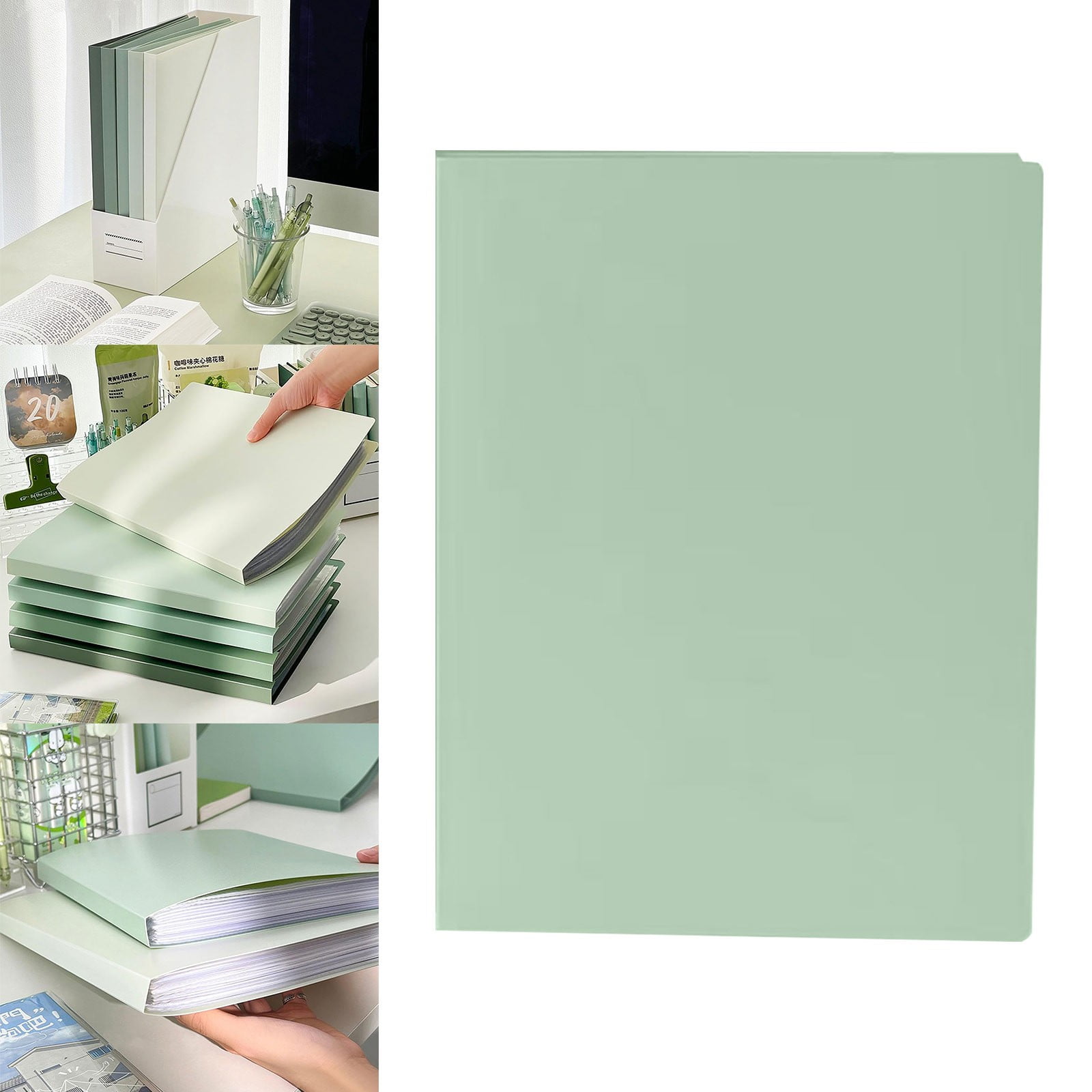 A4 Plastic Presentation Book Gradient Green With Clear Plastic Cover 30 ...