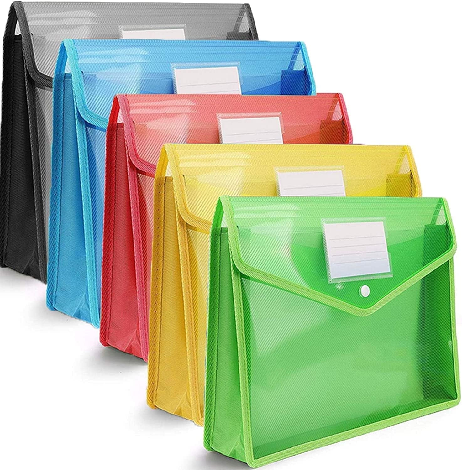 A4 Plastic Wallet Folders with Popper -Document Pockets with Button for ...