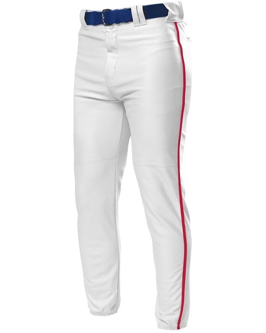 A4 Pro-Style Elastic Bottom Baseball Pant For Men in White Scarlet ...