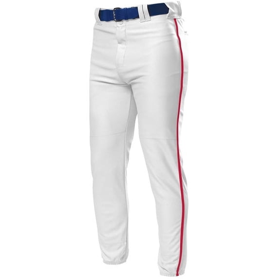 A4 Pro-Style Elastic Bottom Baseball Pant For Men in White Scarlet ...