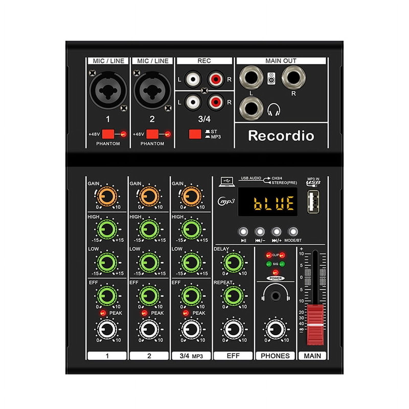 -A4 Professional Portable Digital Dj Console with USB Mixer Border Live ...