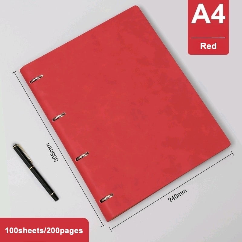 A4 Refillable Notebook Leather Organizer Planner Binder Pad 100sheets ...