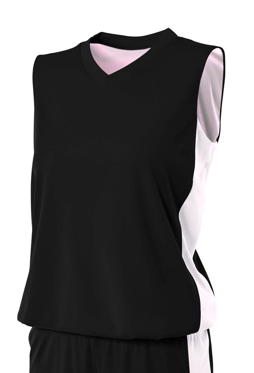 A4 Reversible Moisture Management Muscle For Women in Black/White ...