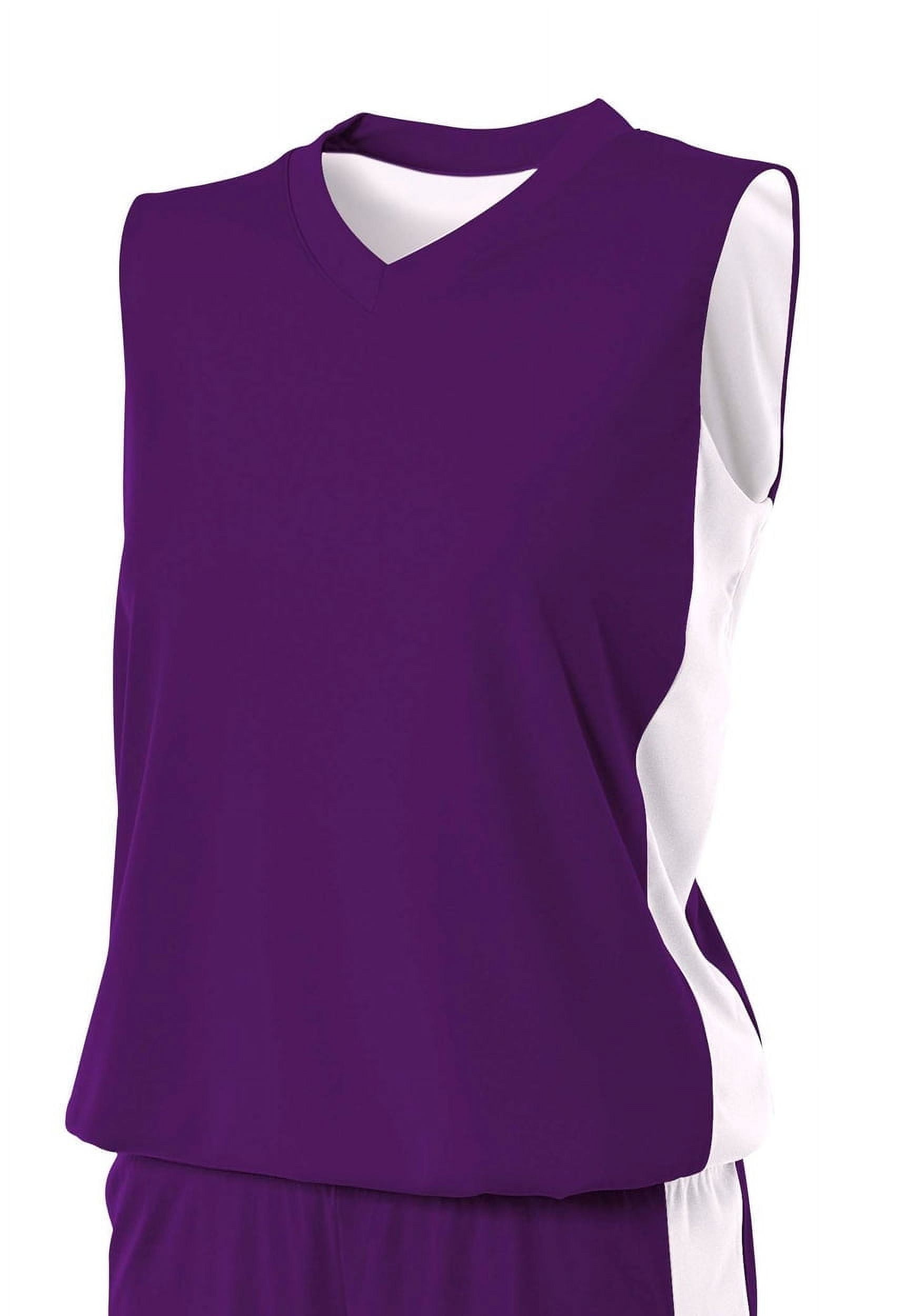 A4 Reversible Moisture Management Muscle For Women in Purple/White ...