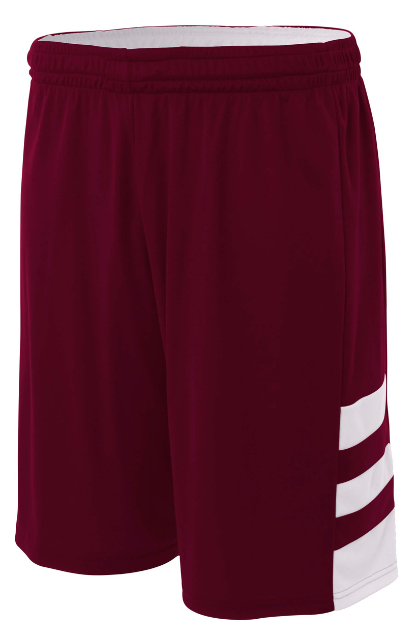 A4 Reversible Speedway Short For Men in Maroon White | N5334 - Walmart.com