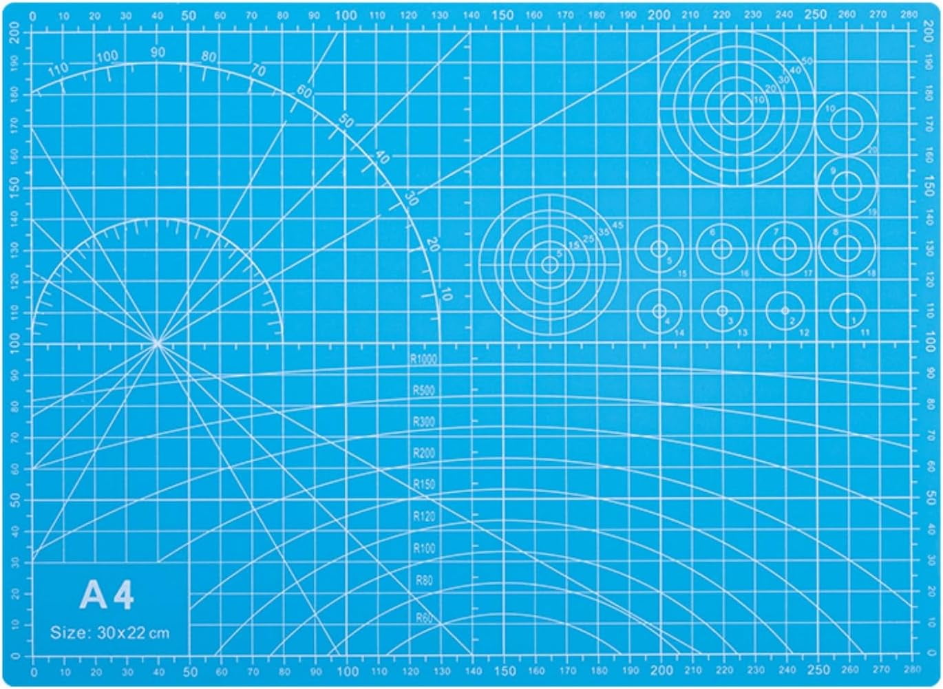 A4 Self-Healing PVC Cutting Mat, Double Sided, Gridded Rotary Cutting ...