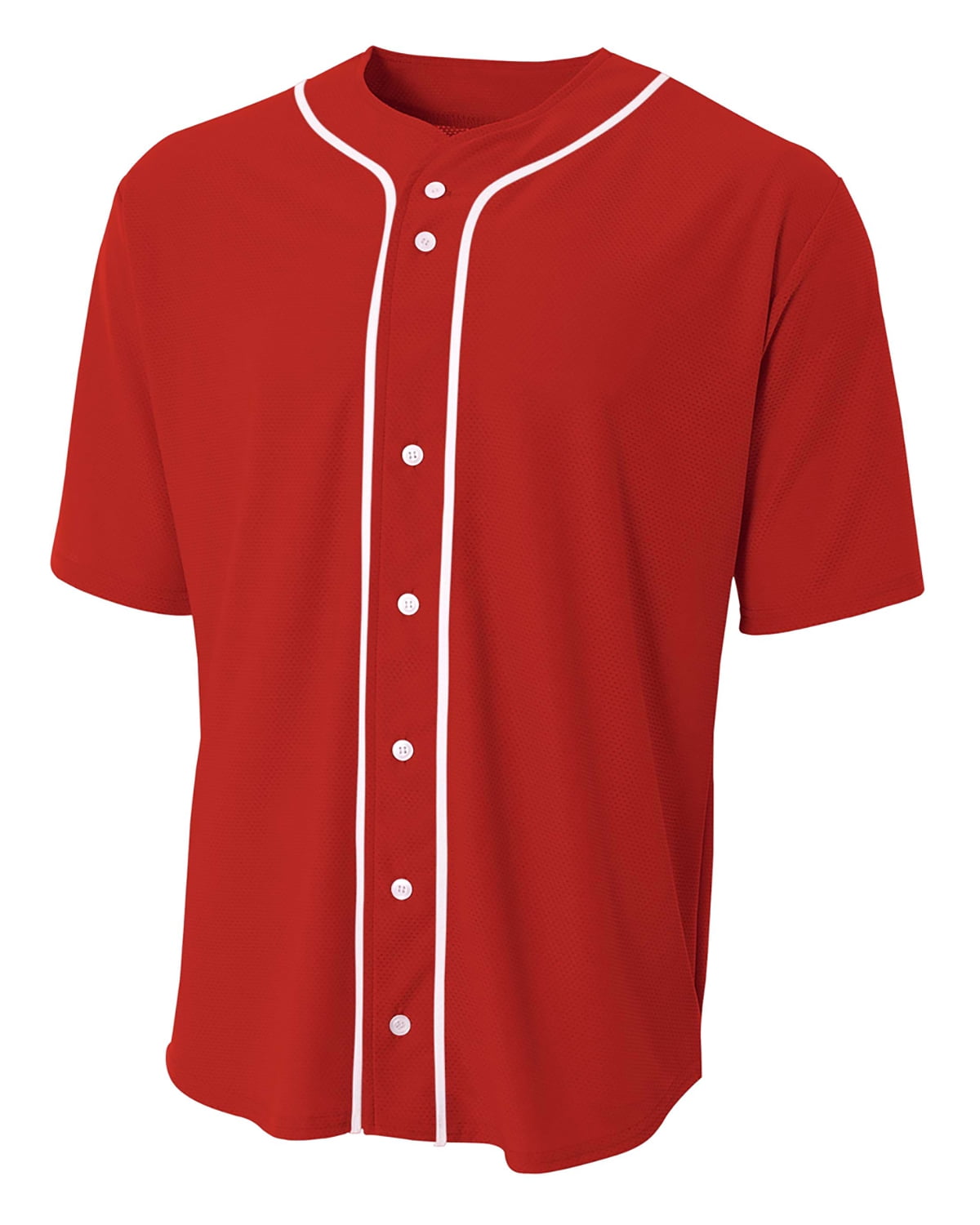 A4 Men's Shorts Sleeve Full Button Baseball Top - N4184 - Walmart.com