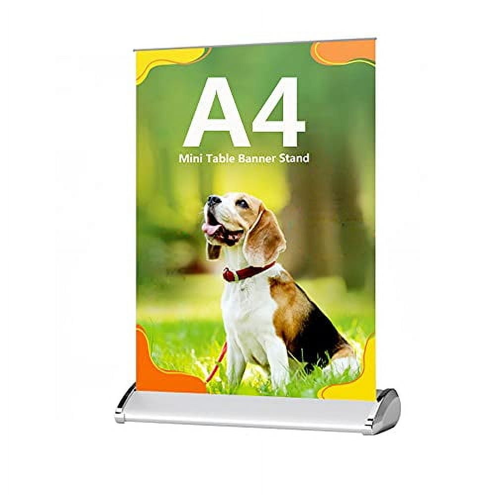 A4 Single Side Mini Roll Up Stand Retractable Tabletop Aluminum Small Size Display ( Stand Only ...