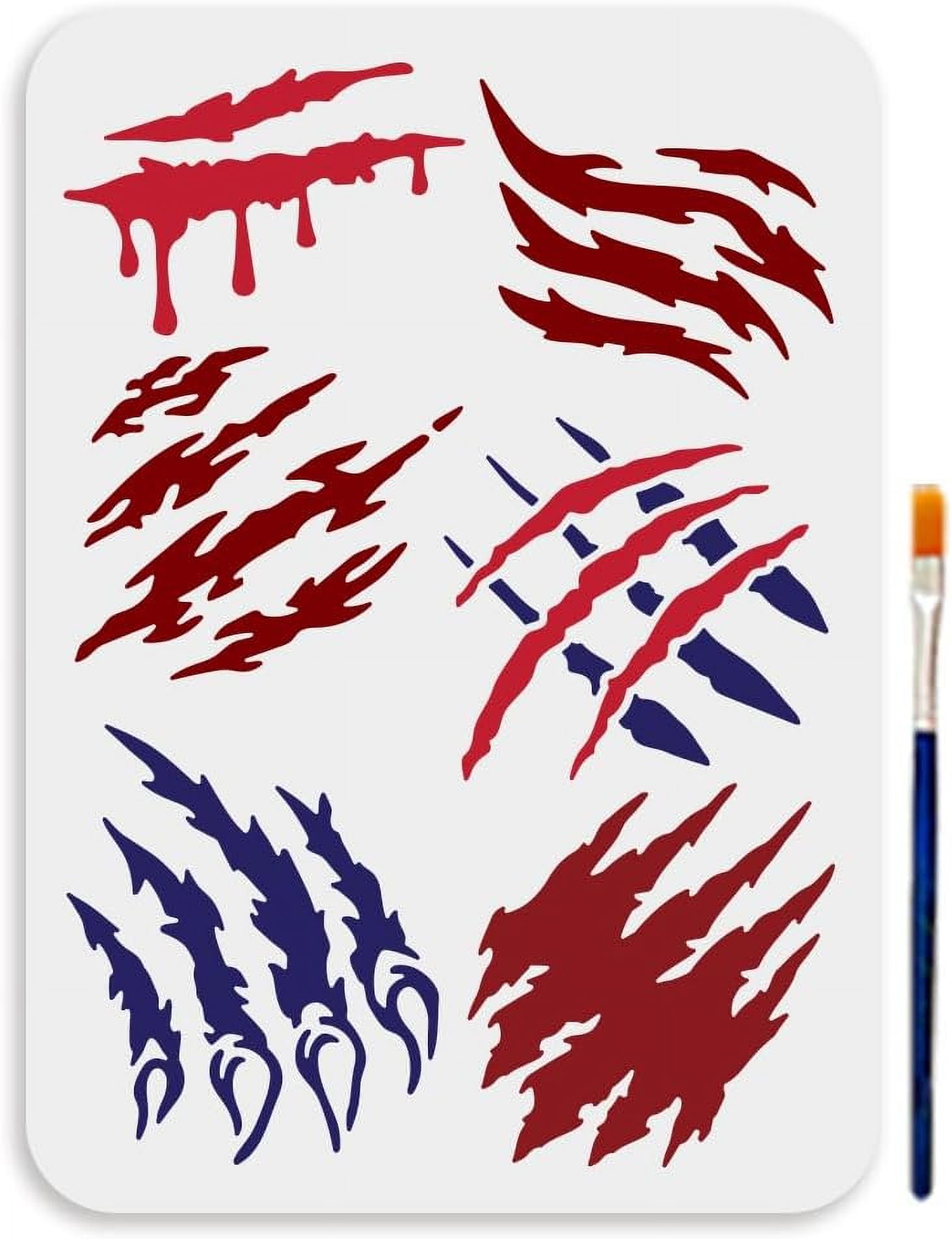 A4 Size Claw Marks Painting Template Animal Paw Marks Stencil with ...