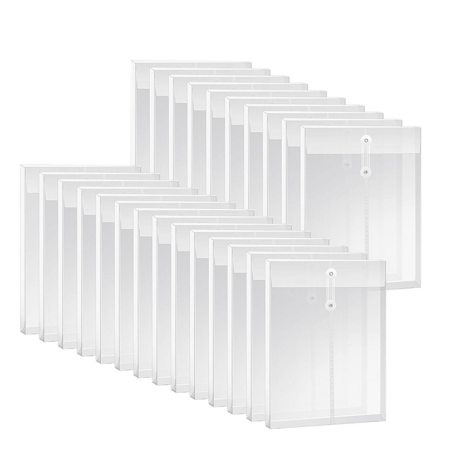 A4 Size Clear Plastic Envelopes with String Closure, Expandable Files ...