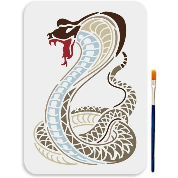 A4 Size Cobra Snake Cold Blooded Animal Template 11.7x8.3inchs Reusable ...