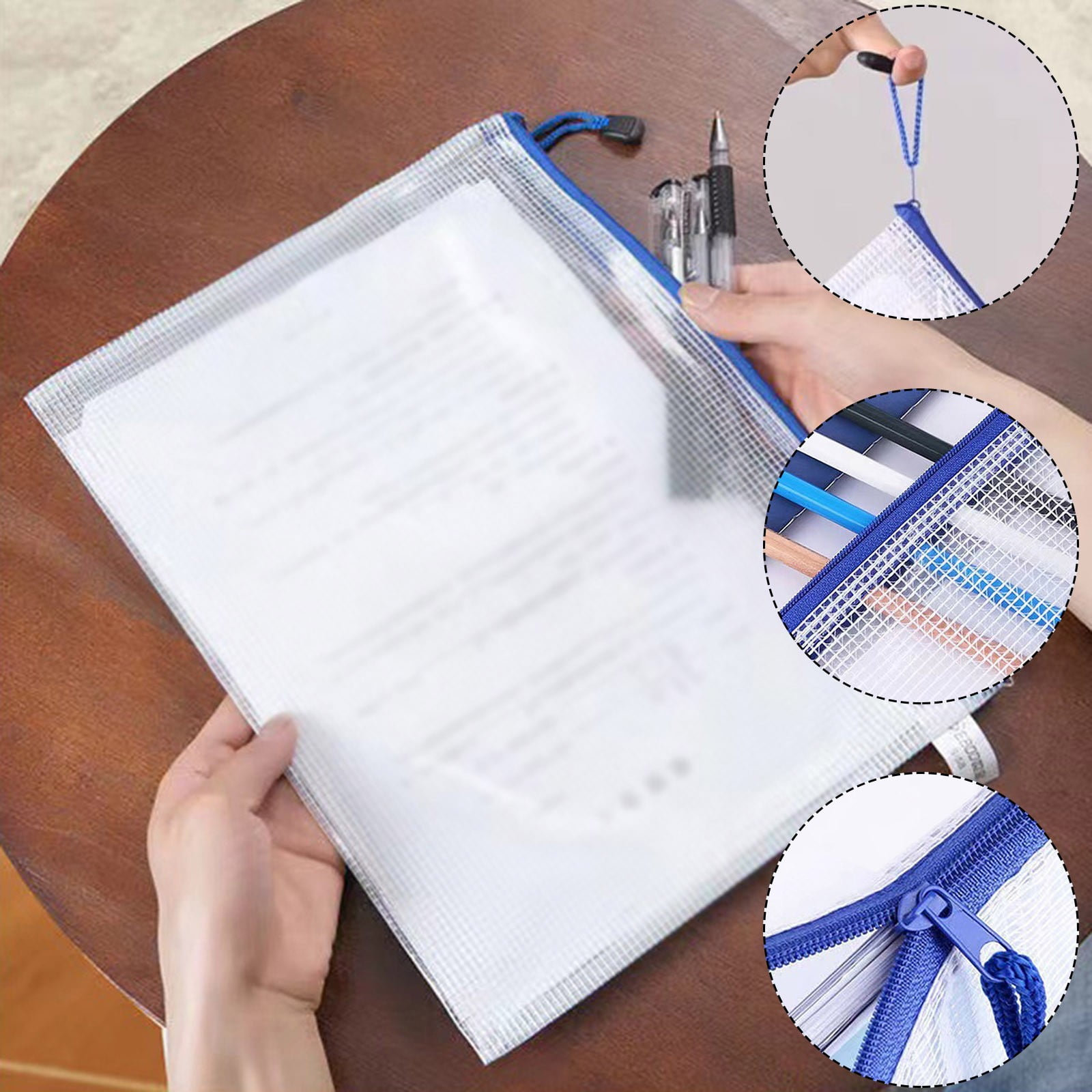 A4 Size Material Water Proofing Clear Grid Document Bag Important For ...