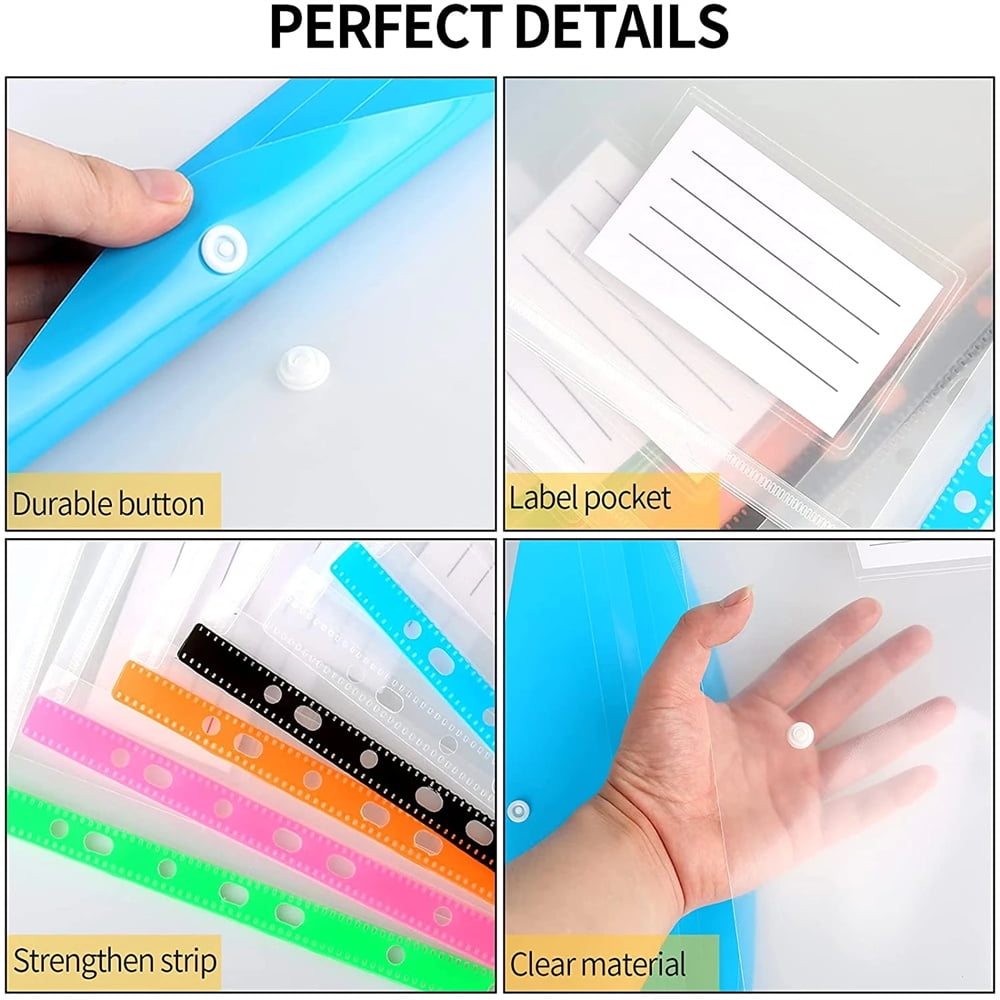 A4 Size Plastic File Folders Wallets Colorful Document Files Envelope ...
