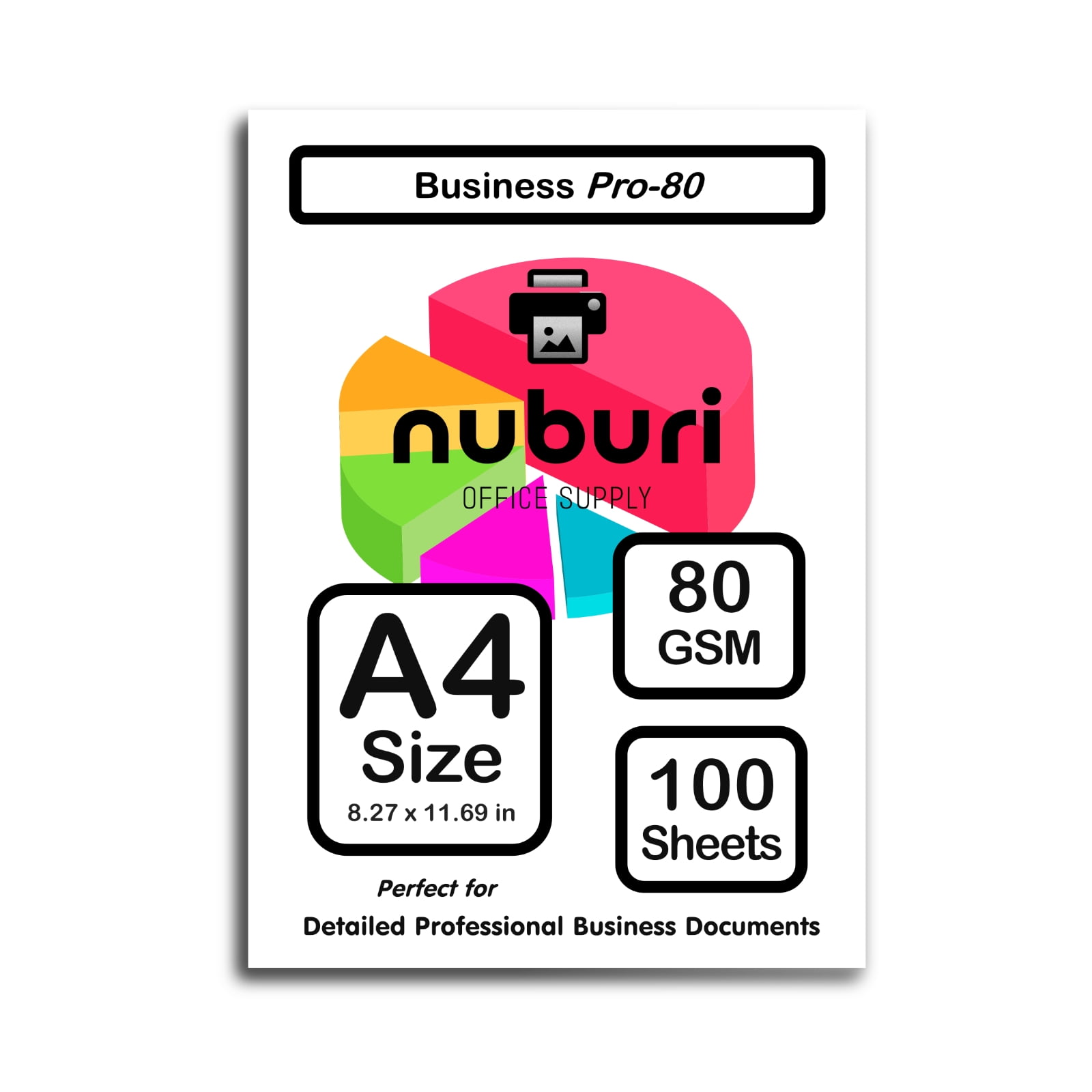 A4 Size Premium Business Printer Paper - 80 gsm / 21 lb. (100 Sheets ...