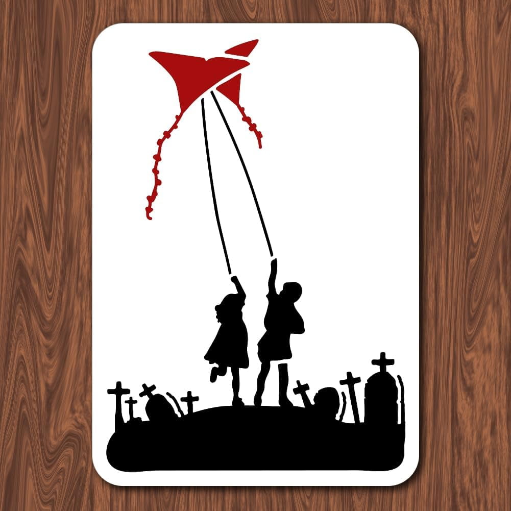 A4 Size Two People Flying Kites Banksy Painting Stencil Reusable Banksy ...