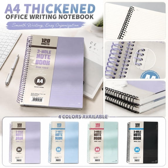 A4 Spiral Notebook, A4 Notebook, College Ruled Notebook, Notebook for ...
