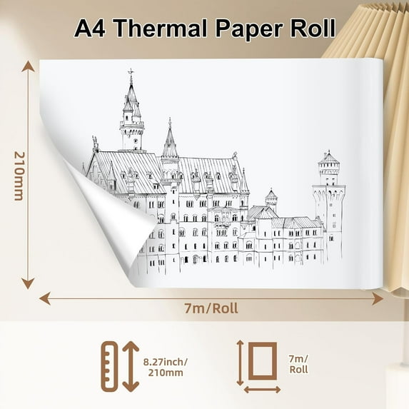 A4 Thermal Paper, Quick-dry Continuous Paper,Suitable for Documents ...