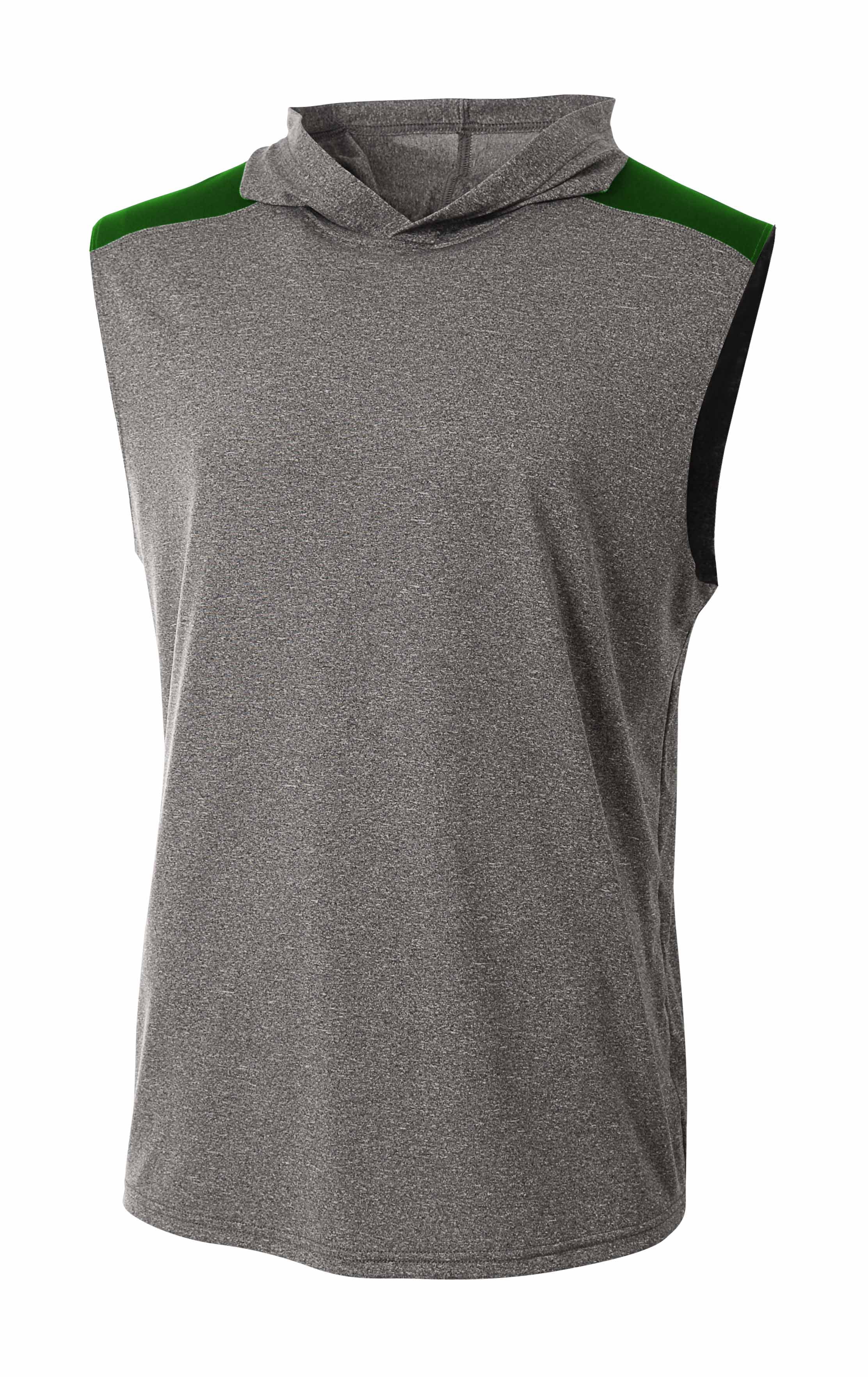 A4 Tourney Sleeveless Hooded Tee For Men in Heather/Forest | N3031 ...