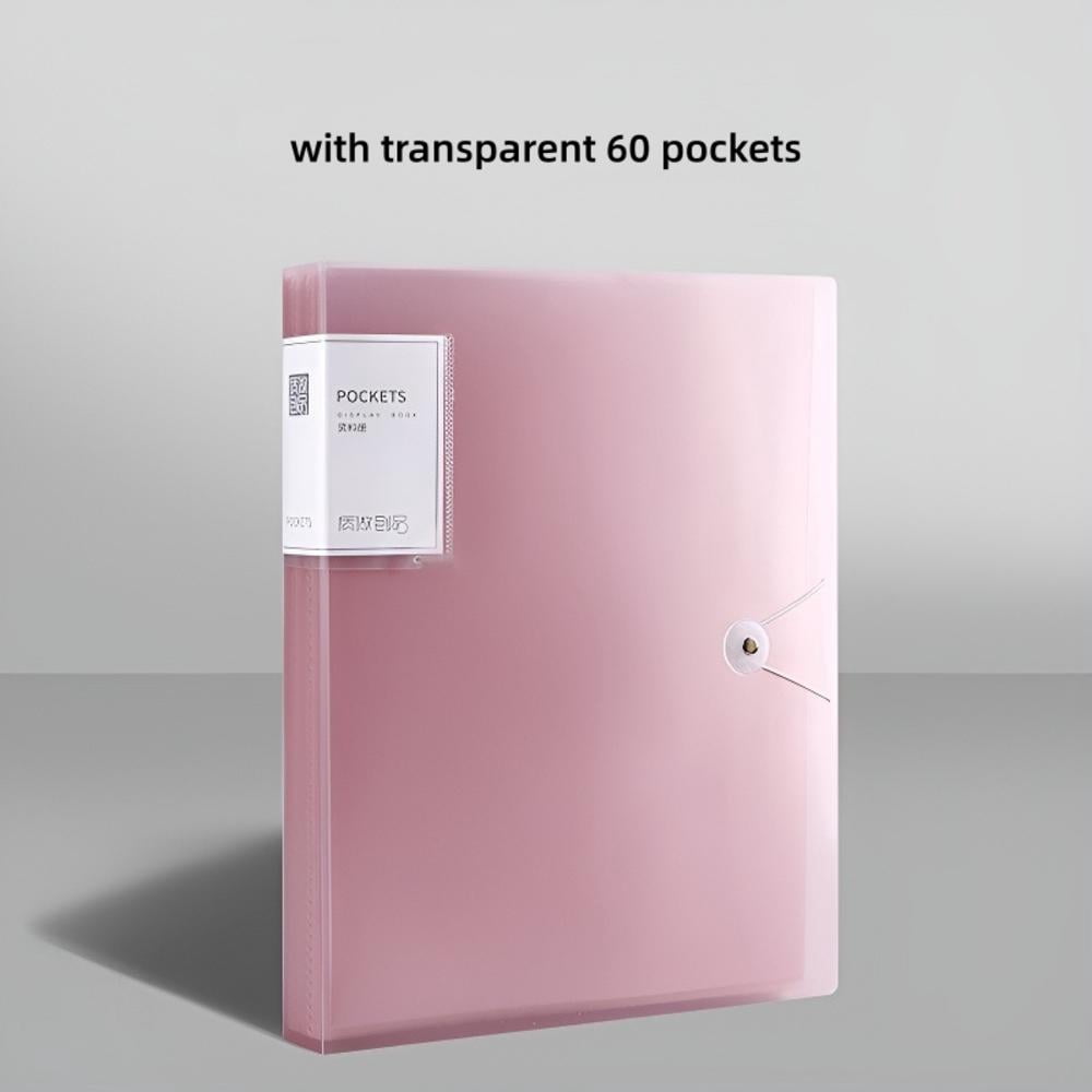 A4 Transparent File Folder with 40/60 Pockets, PP Plastic Document ...