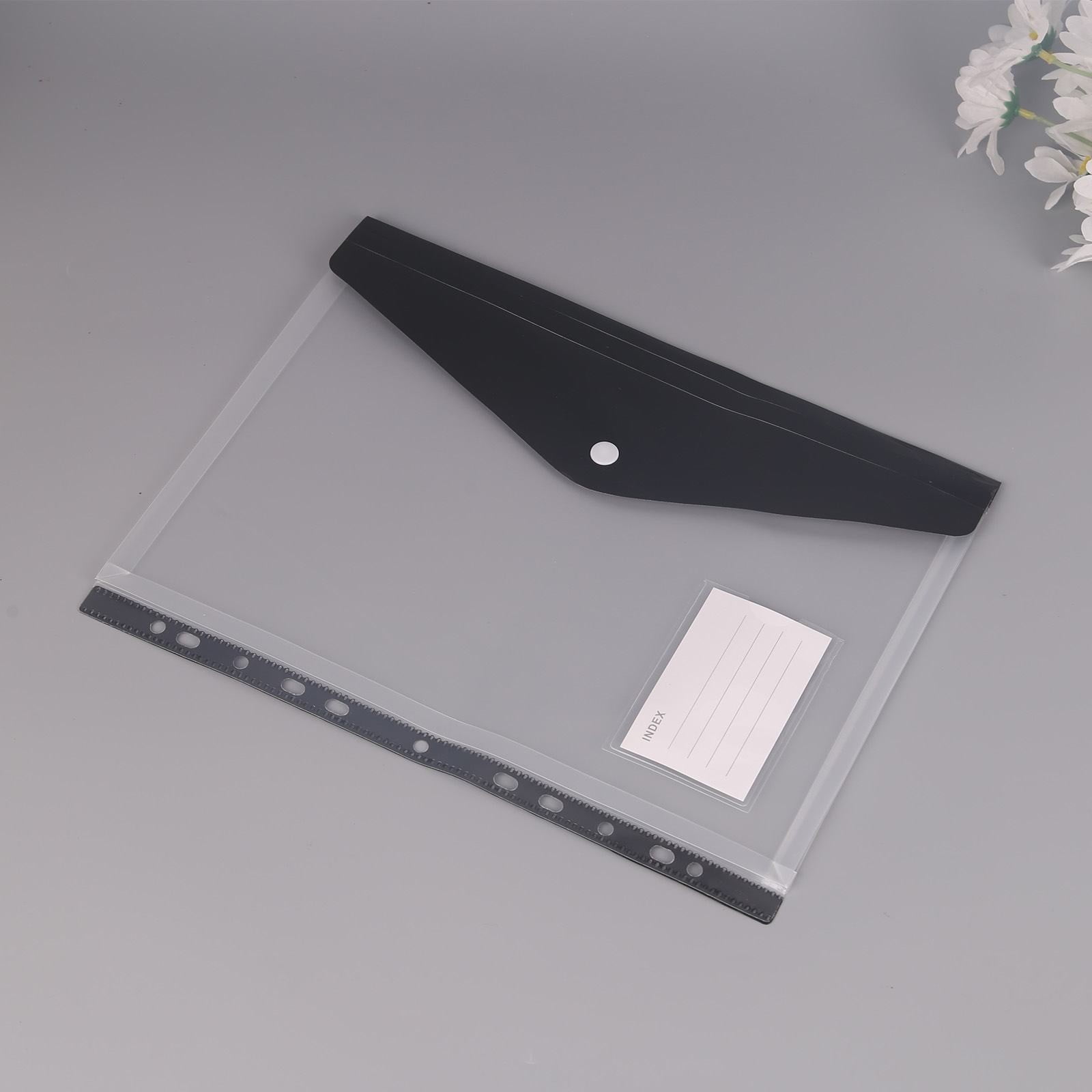A4 Transparent Plastic Folder, Labeled Envelope Folders, Hook & Loop ...