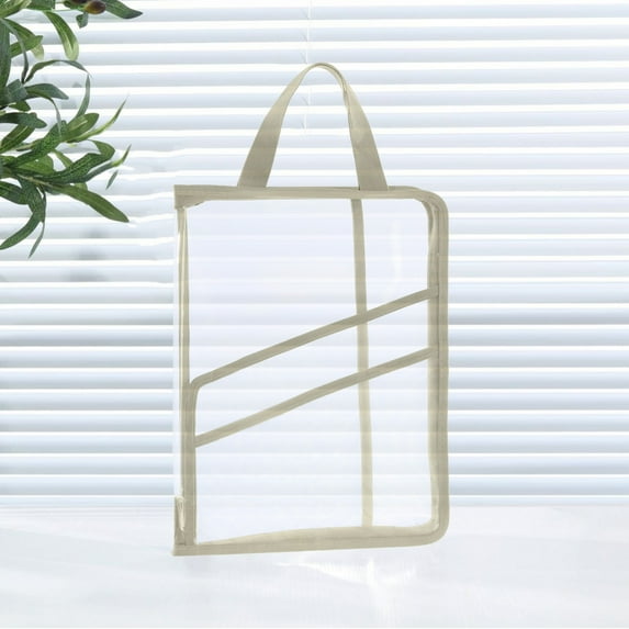 A4 Transparent Portable File Folder with Zipper, Plastic Expanding ...