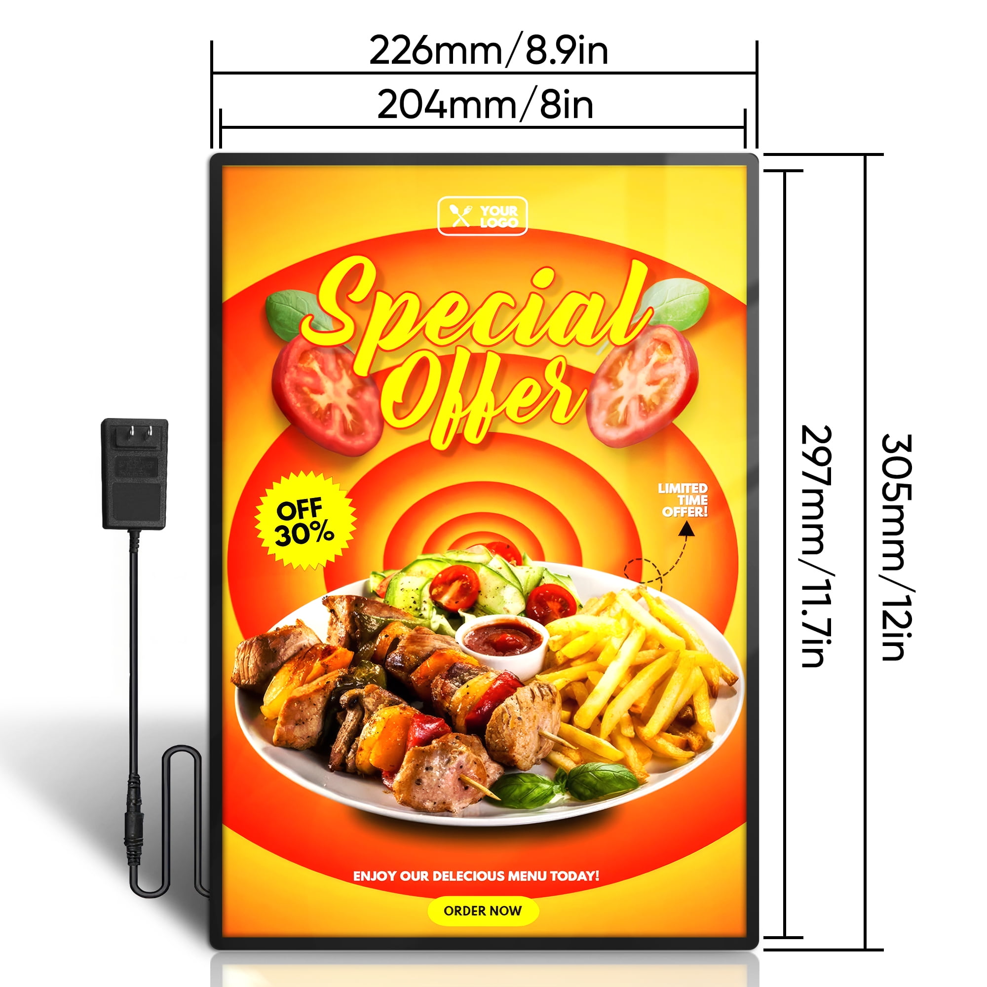 A4 Ultra Slim Light Box LED Menu Board Advertising Light Boxes Wall ...