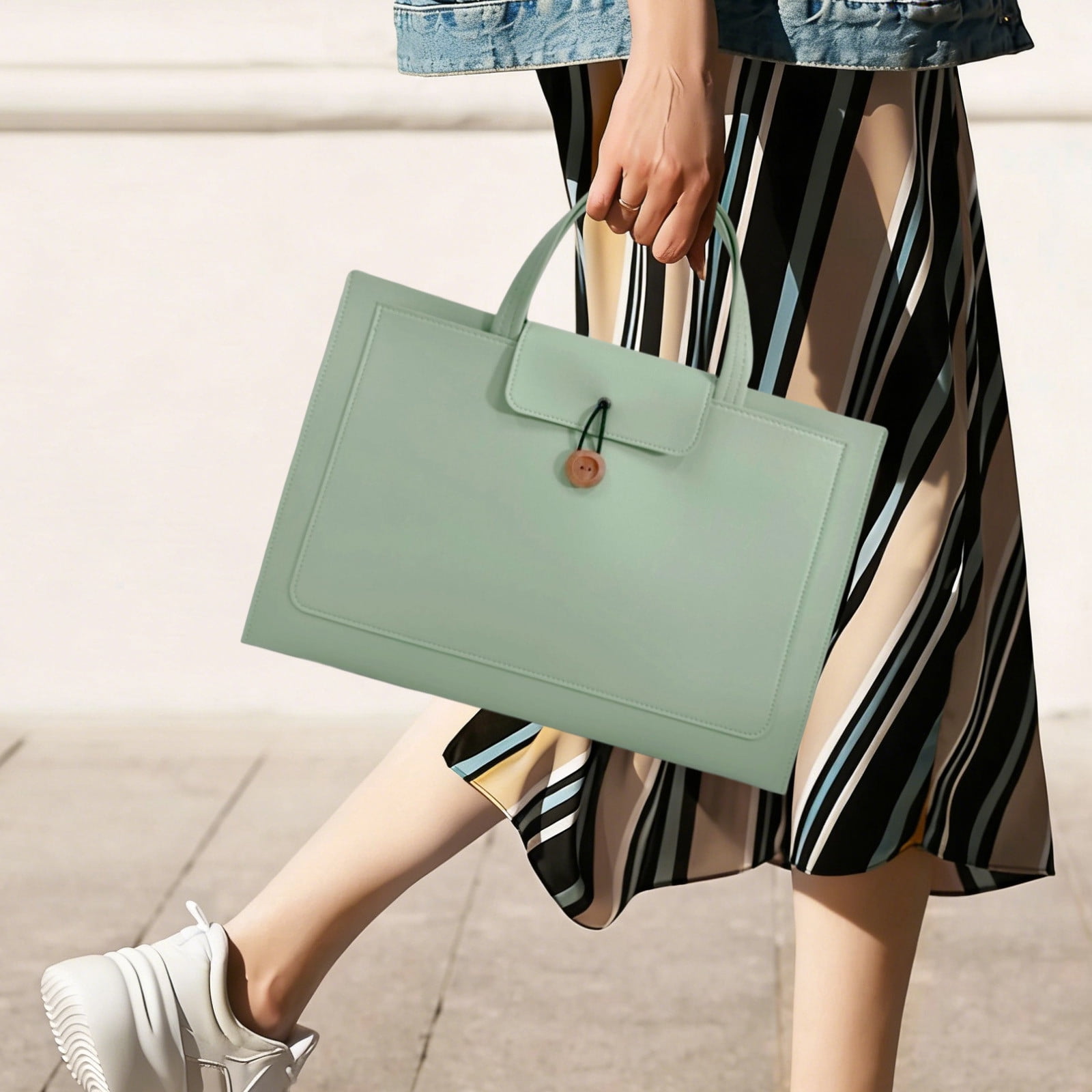 A4 Waterproof Leather File Folder, Document Case with Removable Hand ...