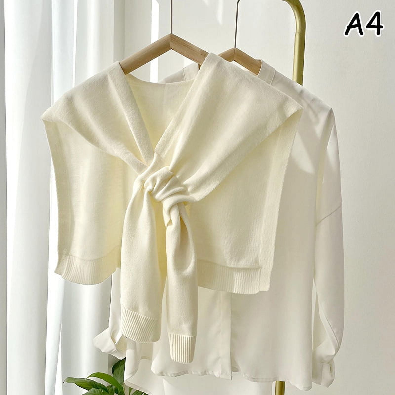 (A4:White) Knitted Shawl Women's Autumn And Winter Cross Big Shawl ...