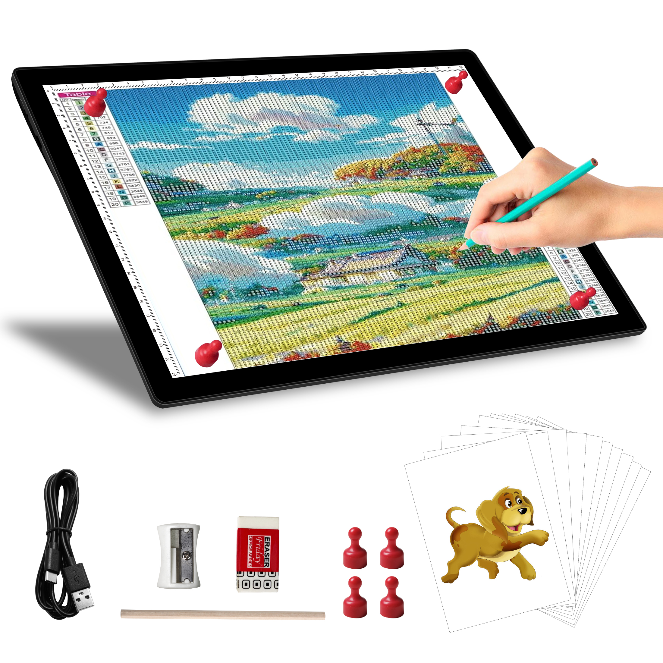 TSV A4 Ultra-thin LED Light Box tracer - USB Powered, Portable LED ...