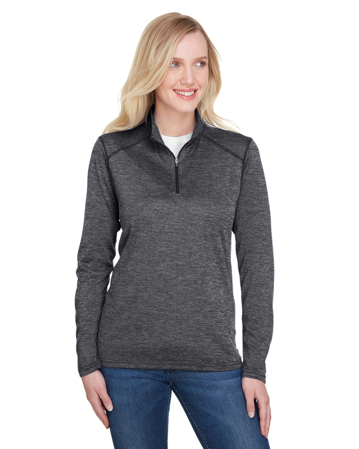 A4 Women's Tonal Space-Dye Quarter-Zip - NW4010 - Walmart.com