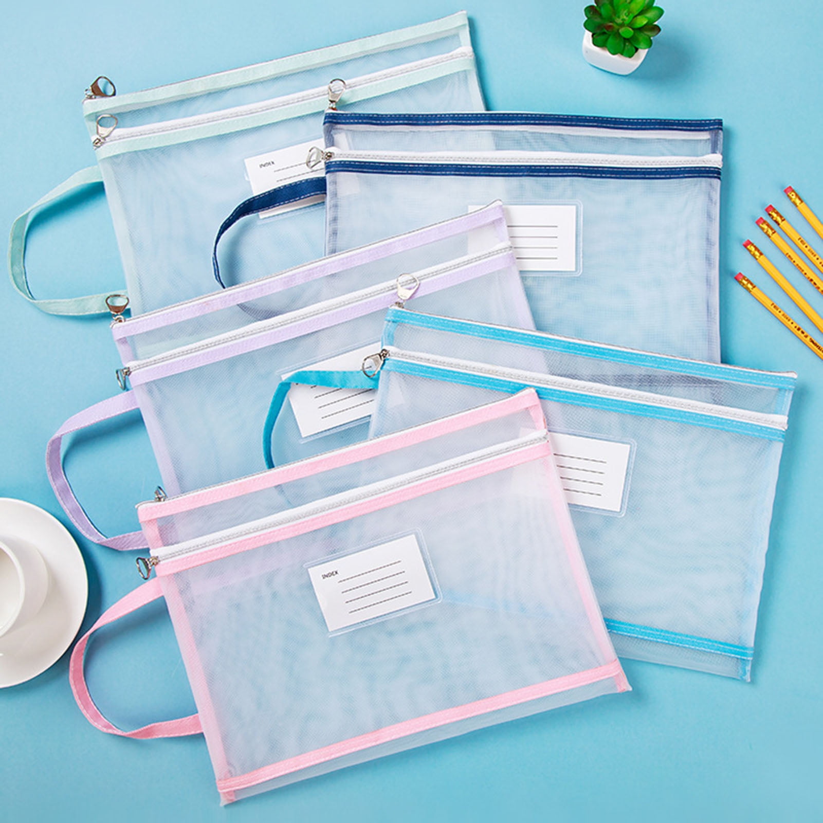 A4 Zipper File Bags, Mesh Zipper Pouch Waterproof Nylon Pouch for ...