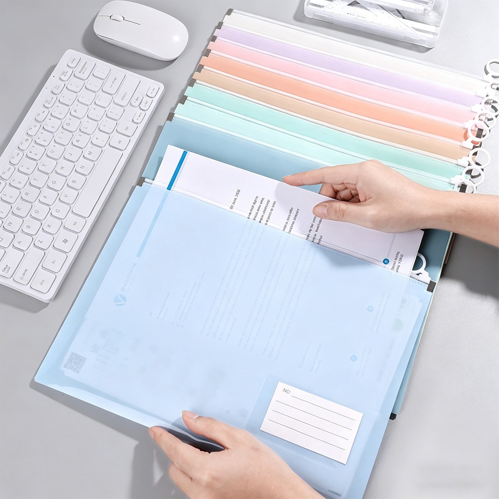 A4 Zipper File Folders Waterproof Plastic Document Bags 9 Pack Large ...