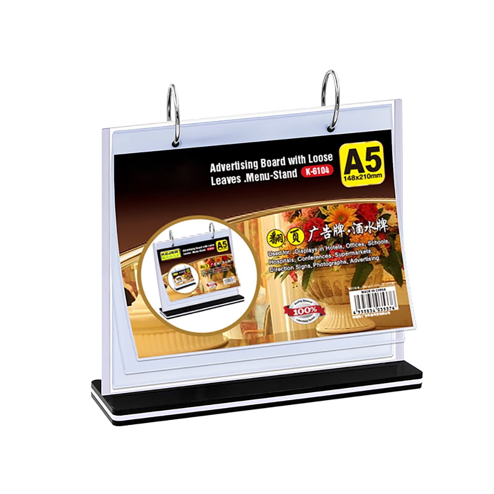 A5 Acrylic Multi Page Flip Display Stand,6 Pages 12 Sides,8.6x8in ...