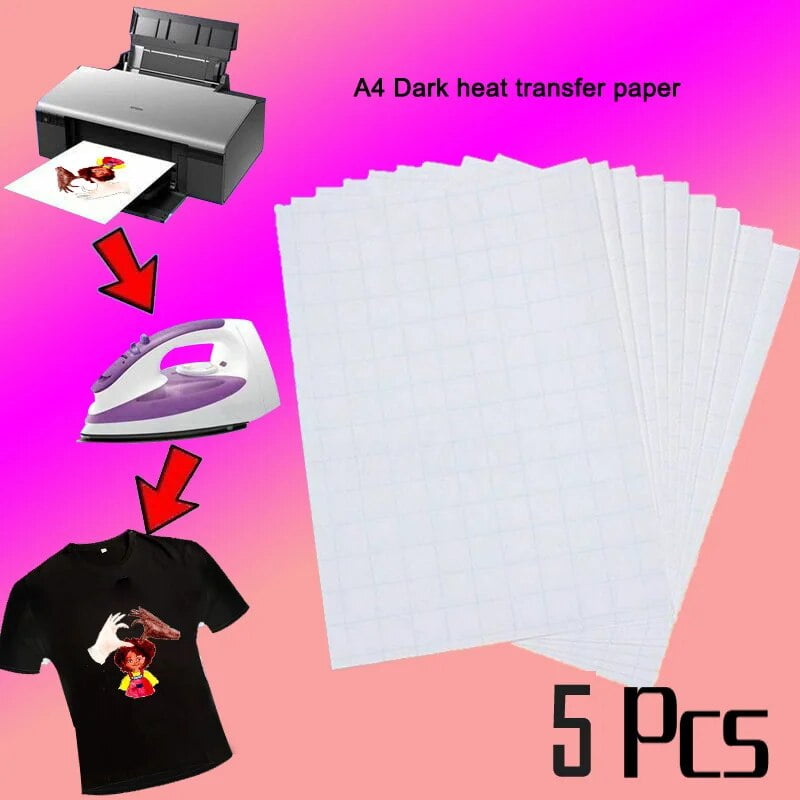 A4 light Dark Cotton Cloth DIY Iron Heat Press Print Paper T-shirt ...