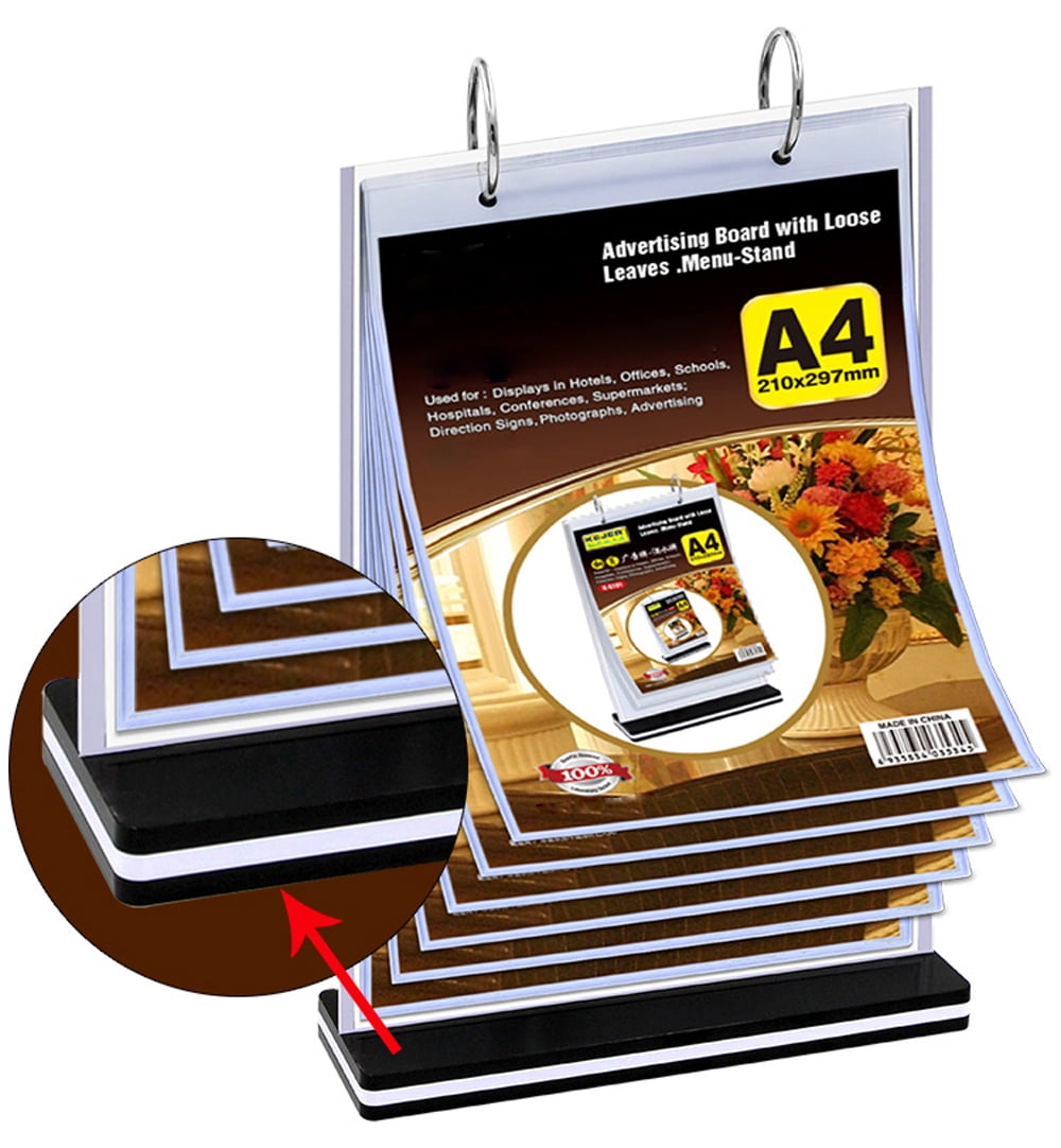 A4 multi-page flip display card label display stand detachable label ...