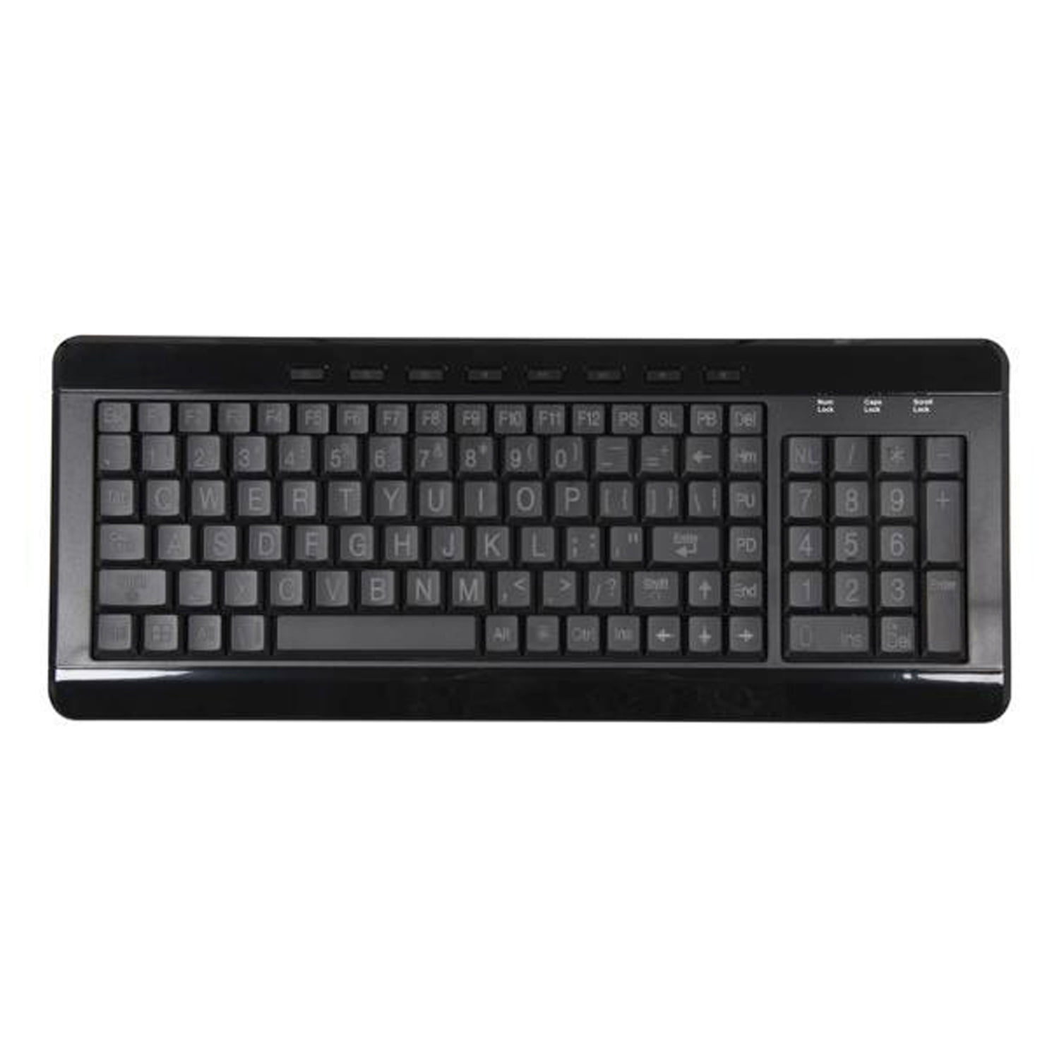A4tech Large Print and LED Lighting Wired Keyboard, Black - Walmart.com