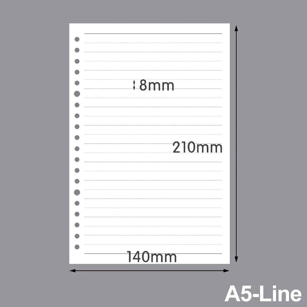 A5 A4 B5 Loose Leaf Notebook Refill Spiral Binder Inner Page Weekly ...