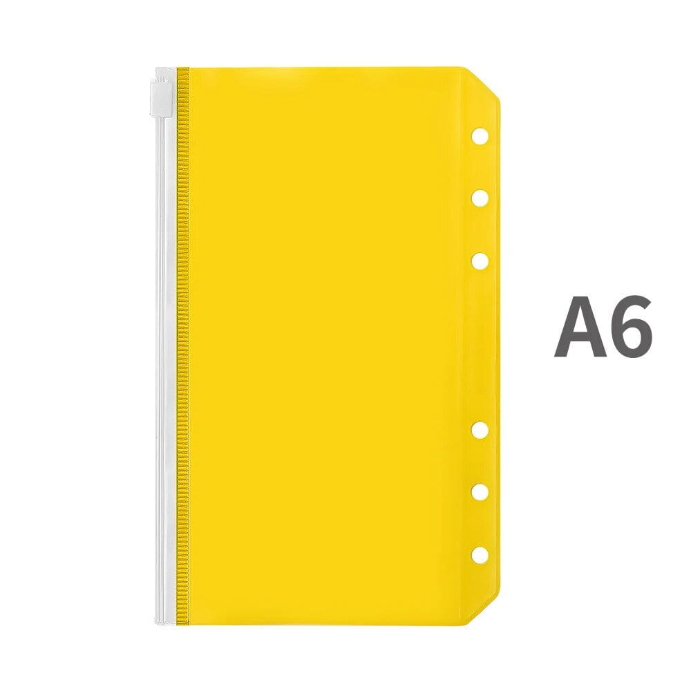 A5/A6 Binder Pockets PVC Binder Loose Leaf Bag Colorful Zipper Folders ...