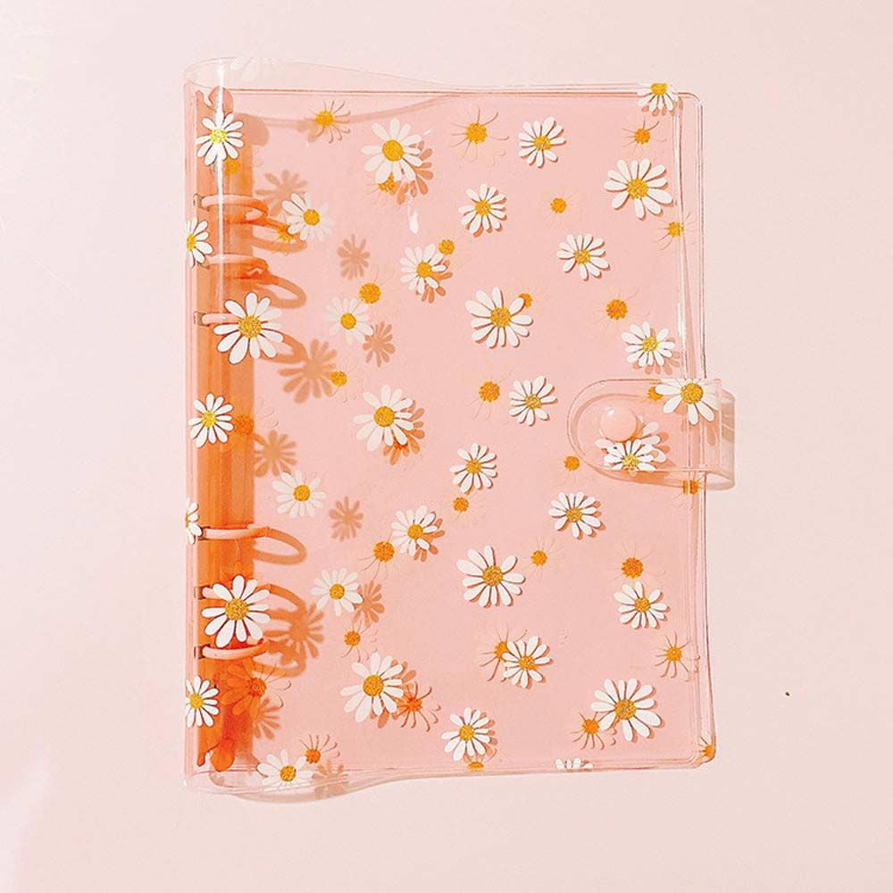 A5 A6 PVC Transparent Daisy Notebook Binder 6 Hole Loose Leaf Ring ...