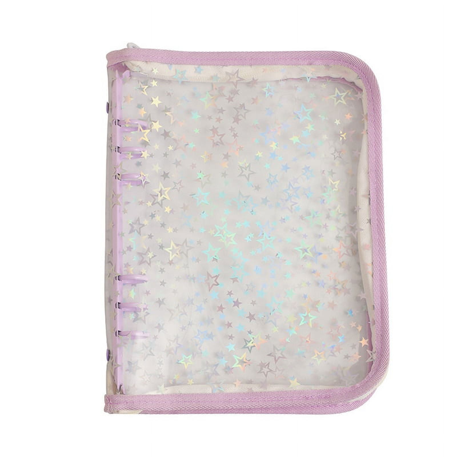 A5 Budget Binder Cover with Zipper, Glitter Stars A5 6 Ring Binder ...