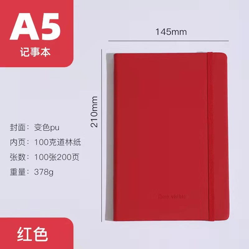 A5 Business Notebook Faux Leather Journal with Elastic Strap Closure ...