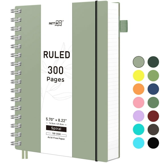 A5 College Ruled Notebook 300 Pages, Twin-Wire Spiral Bound, 100 GSM ...