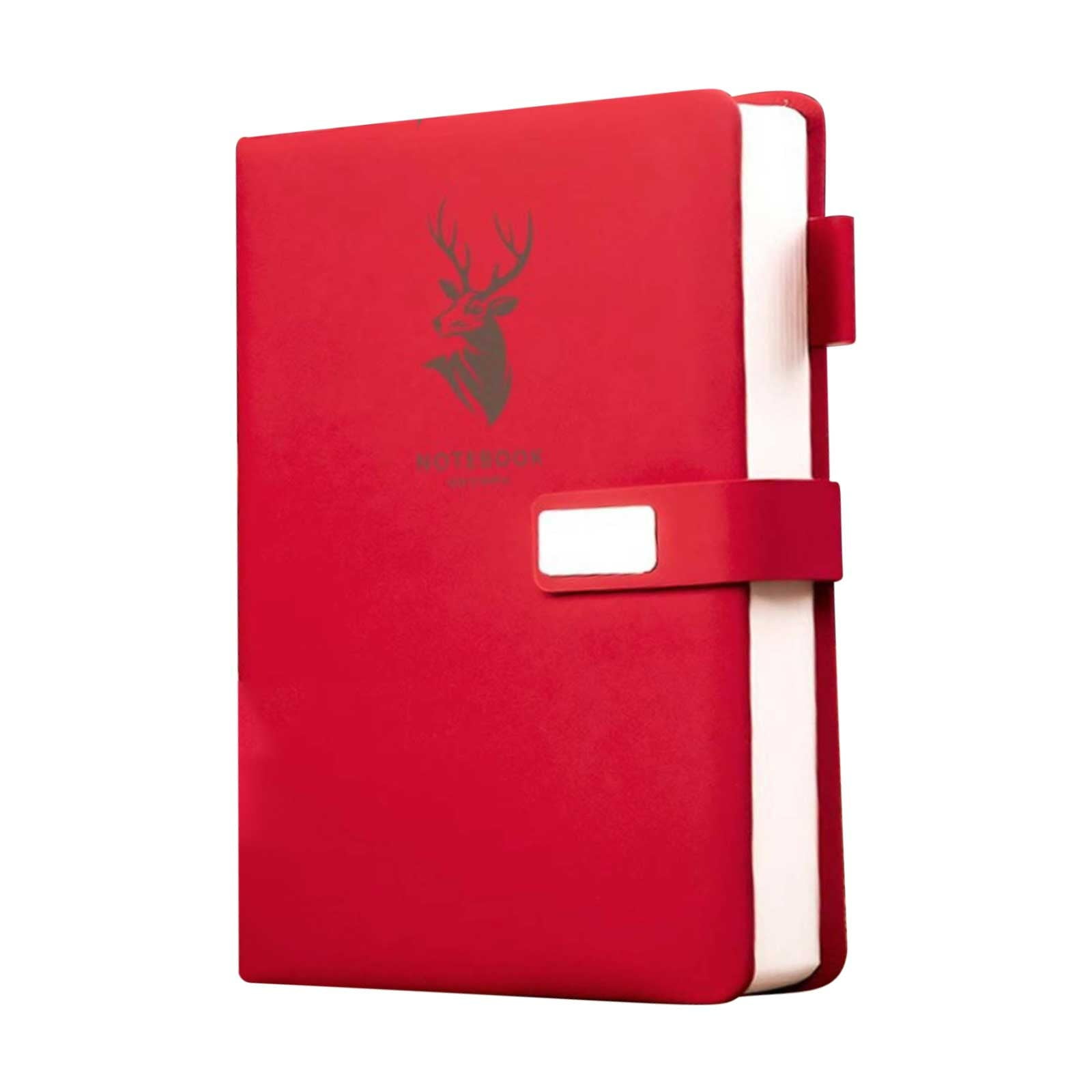 A5 Deer-Embossed Leather Notebook, 180° Flat-Lay Business Notepad ...
