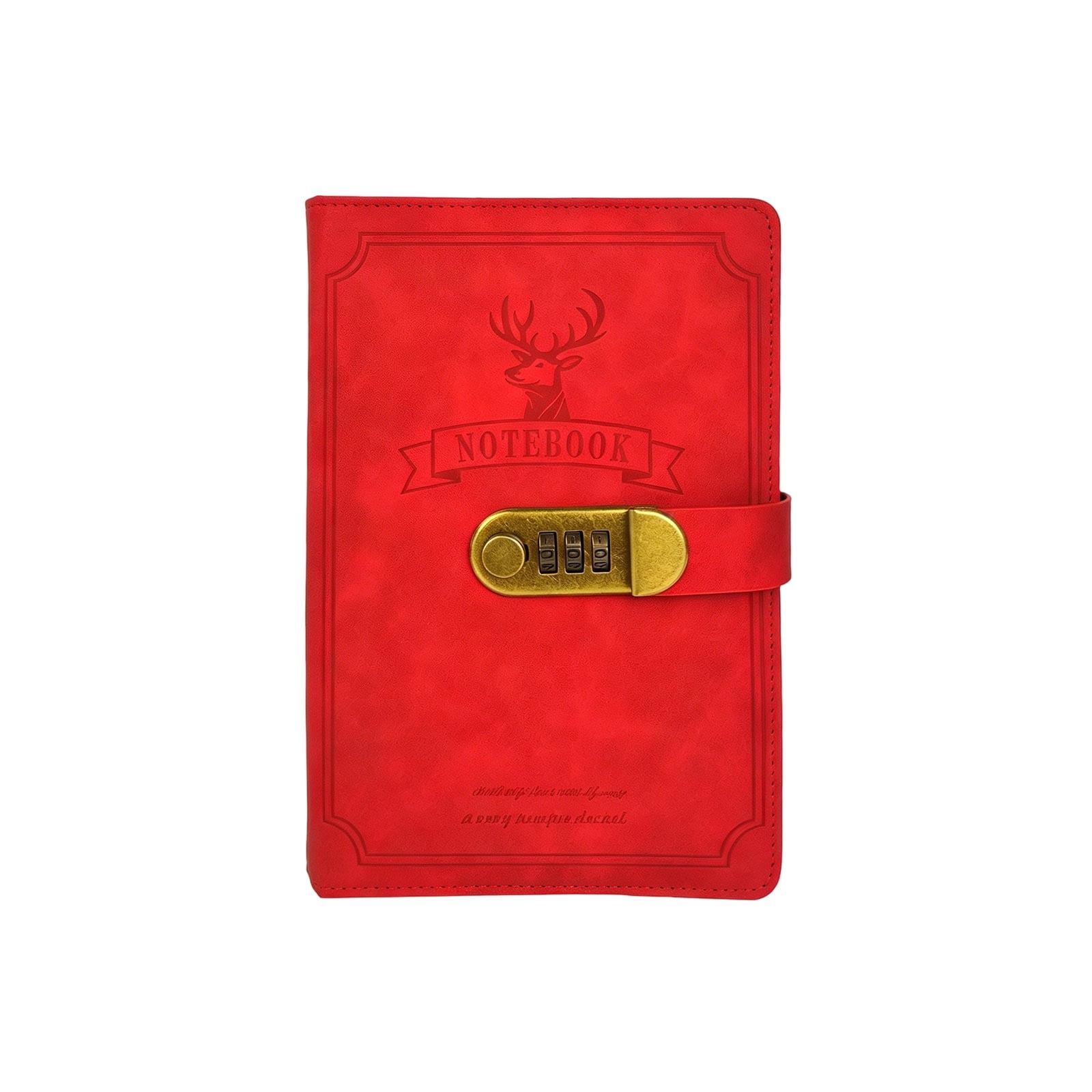 A5 Deer-Head Notebook with Lock and Combination Notepad Business-Style ...