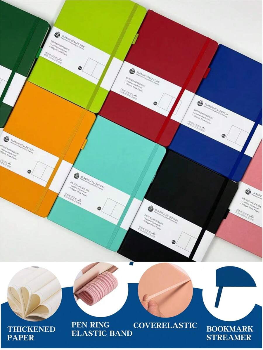 A5 Dot Grid Business Notebook with Strap - 80 Sheets/160 Pages, 100gsm ...