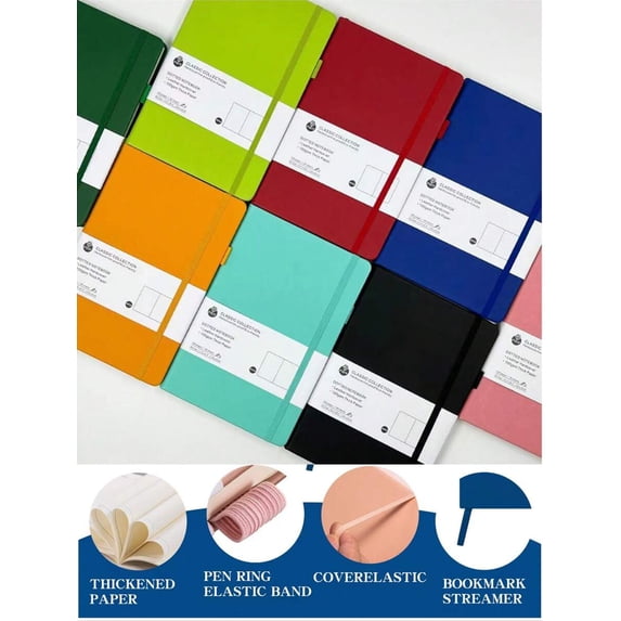 A5 Dot Grid Business Notebook with Strap - 80 Sheets/160 Pages, 100gsm ...