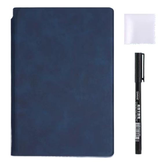 A5 Dry Erase Notebook with PU Leather Cover, Portable Reusable ...