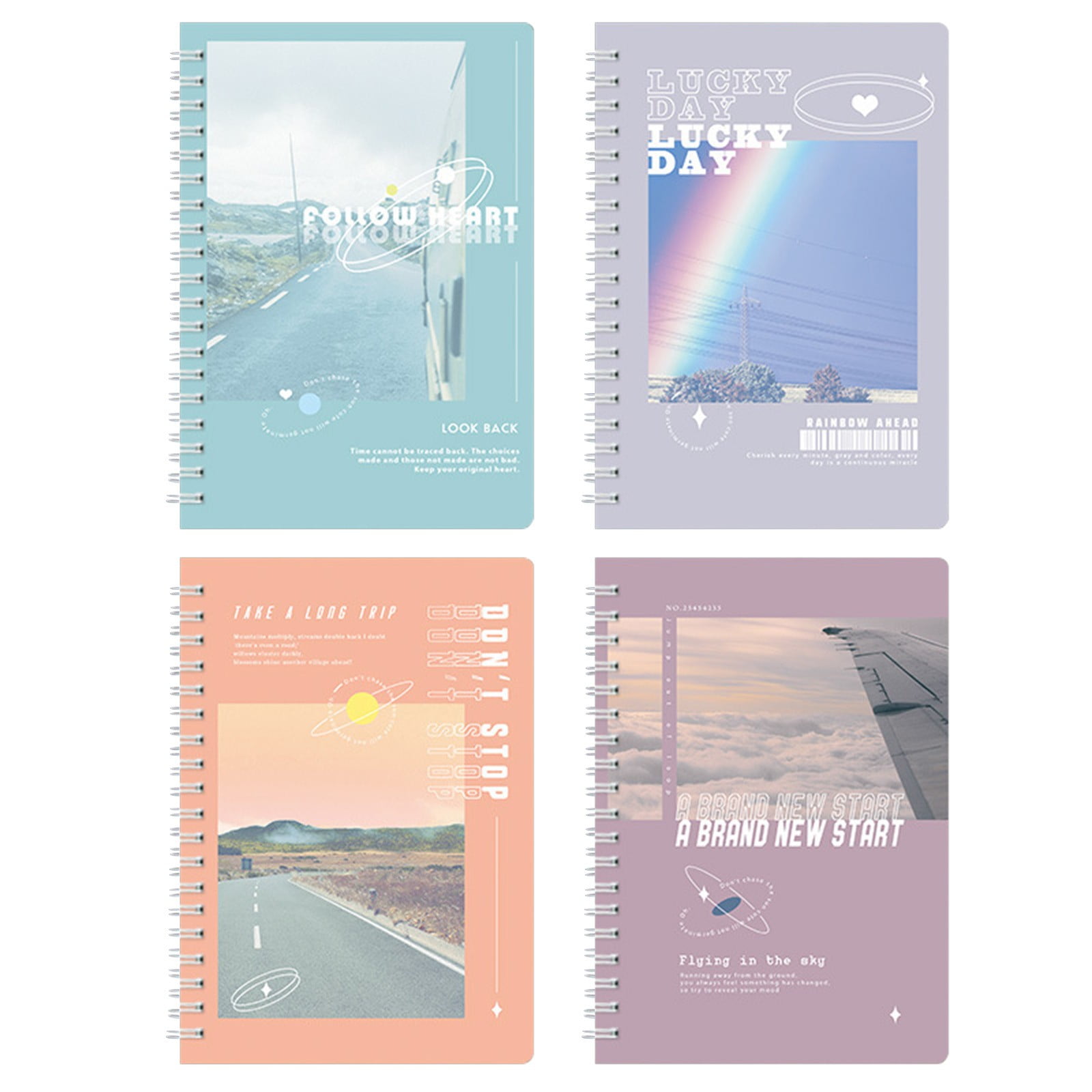 A5 Flip Coil Notebooks, 4 Pack 60 Sheets,Spiral Notebook Journal ...