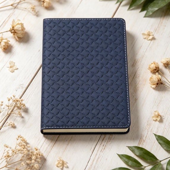A5 Hard PU Leather Bound Notebook, 200 Lined Sheets with Ribbon ...